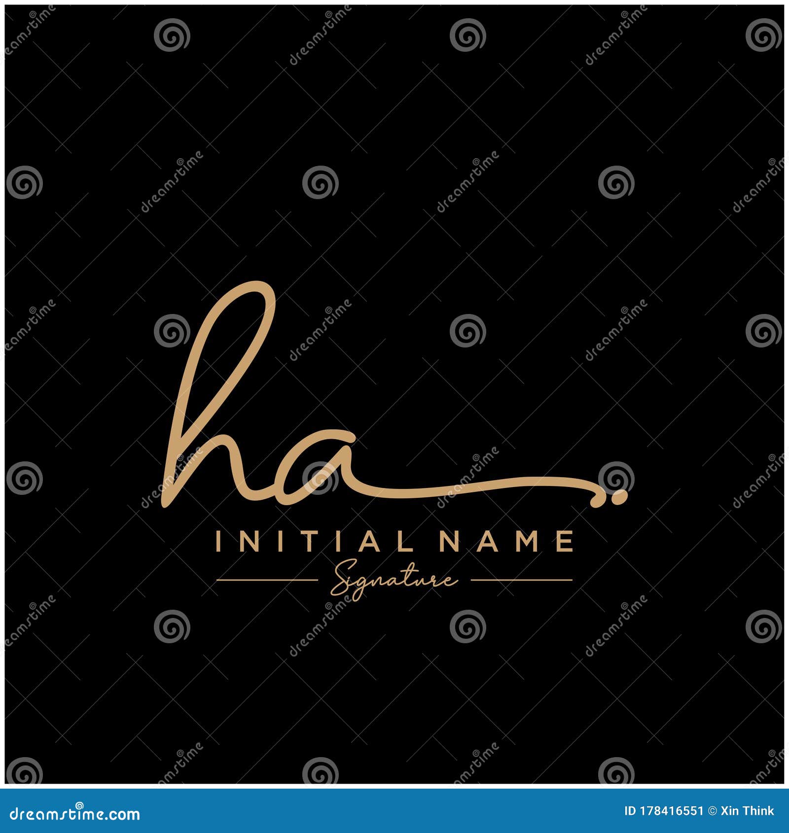 Letter HA Signature Logo Template Vector Stock Vector - Illustration of ...