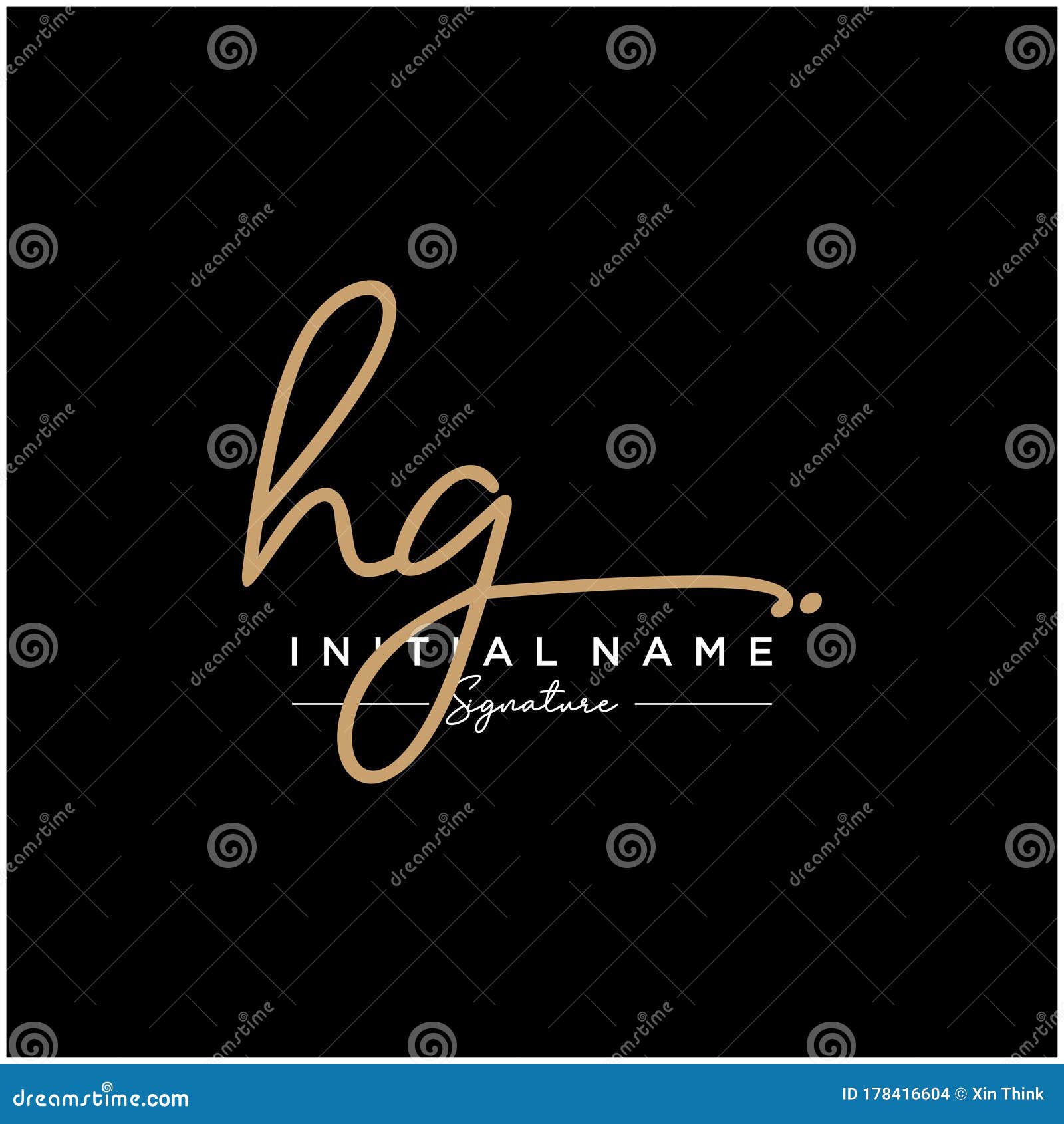 Letter HG Signature Logo Template Vector Stock Vector - Illustration of ...