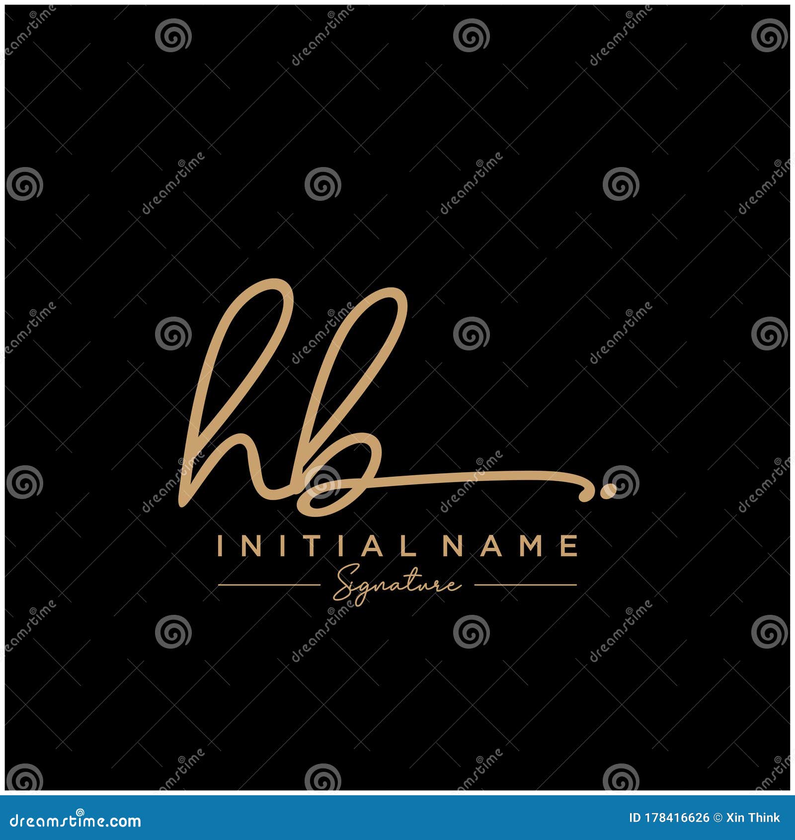Letter HB Signature Logo Template Vector Stock Vector - Illustration of ...
