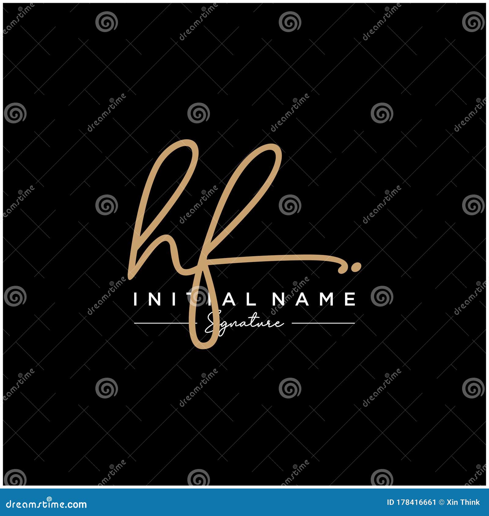 Letter HF Signature Logo Template Vector Stock Vector - Illustration of ...