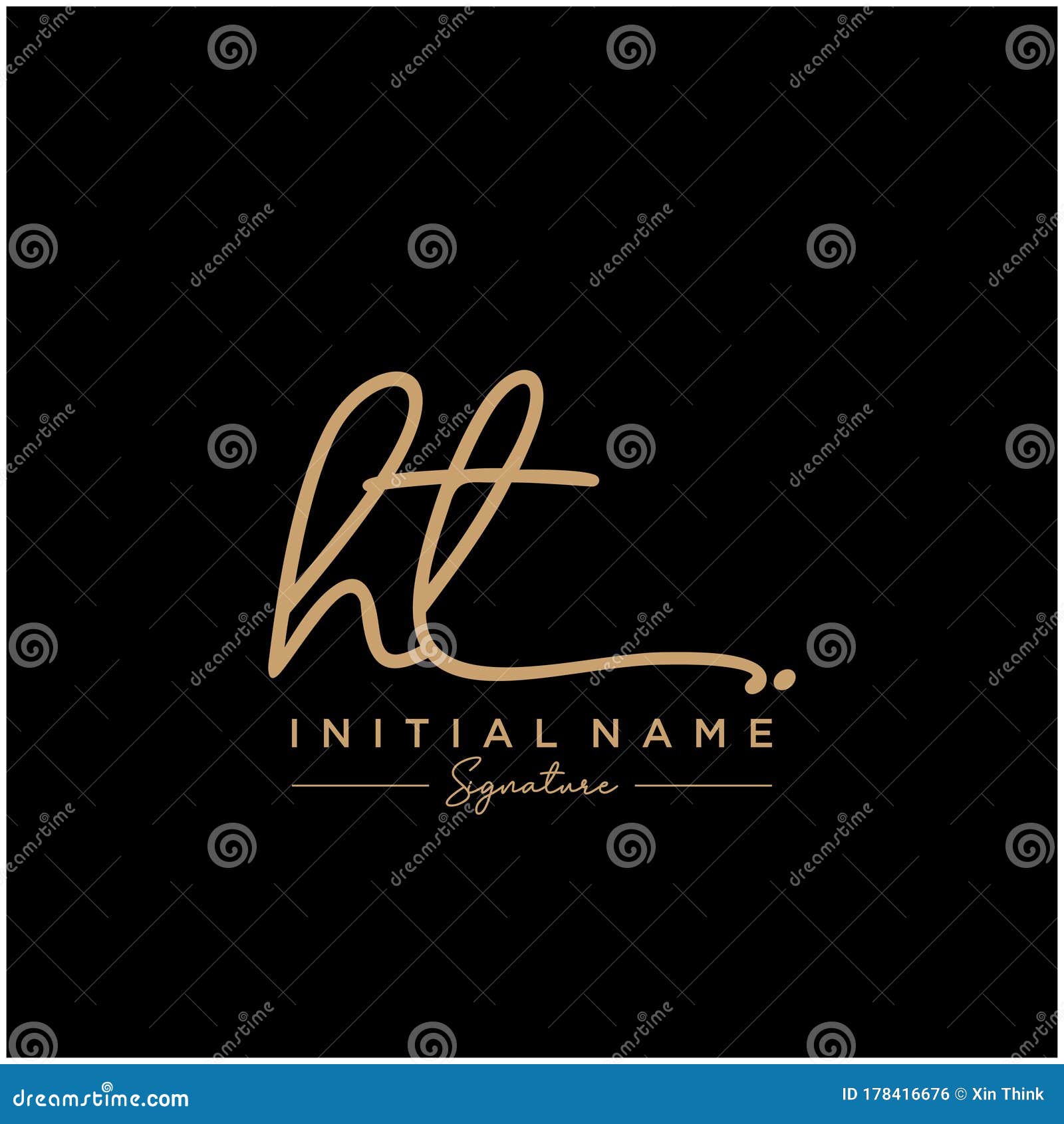 Letter HT Signature Logo Template Vector Stock Vector - Illustration of ...