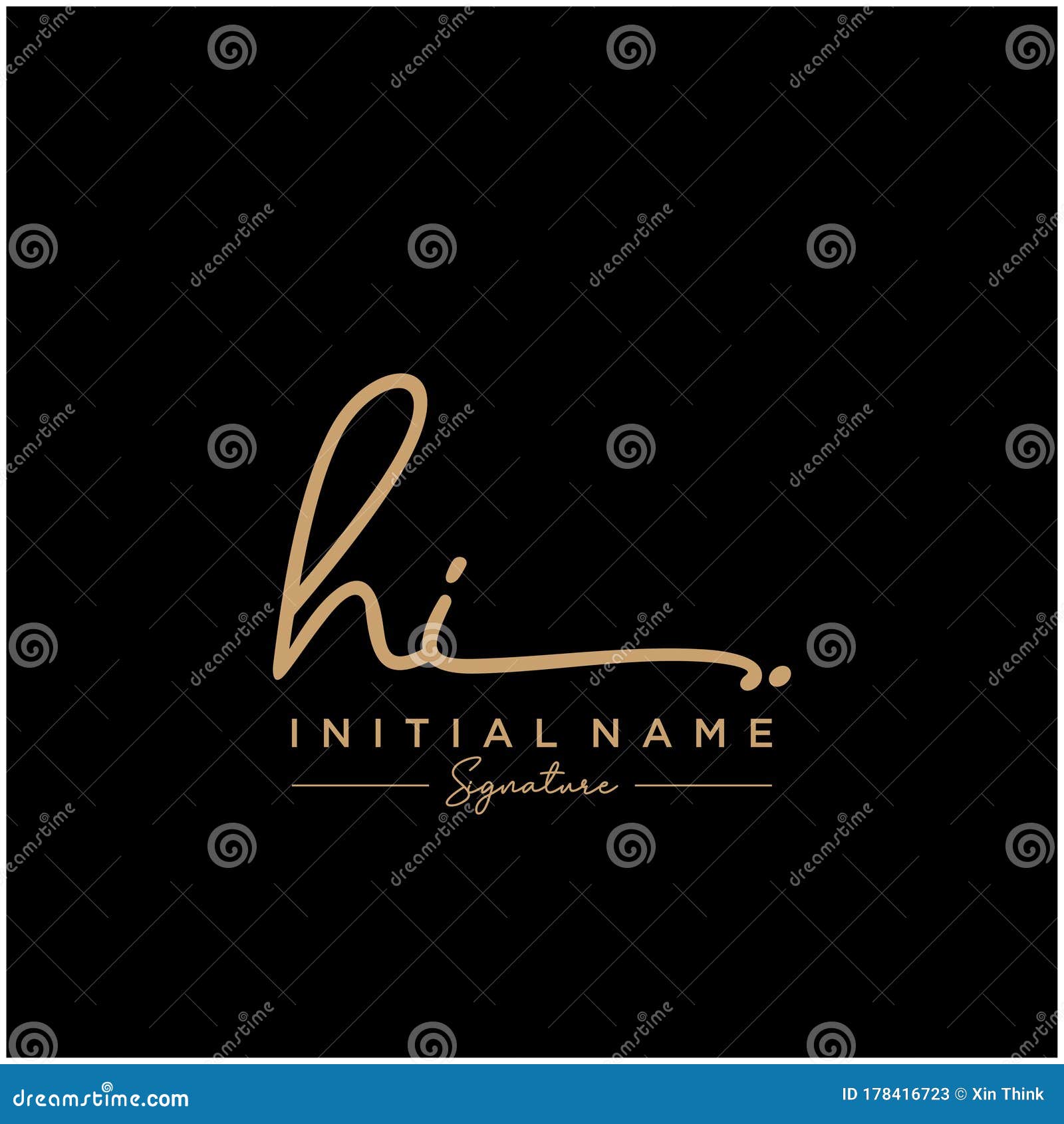 Letter HI Signature Logo Template Vector Stock Vector - Illustration of ...