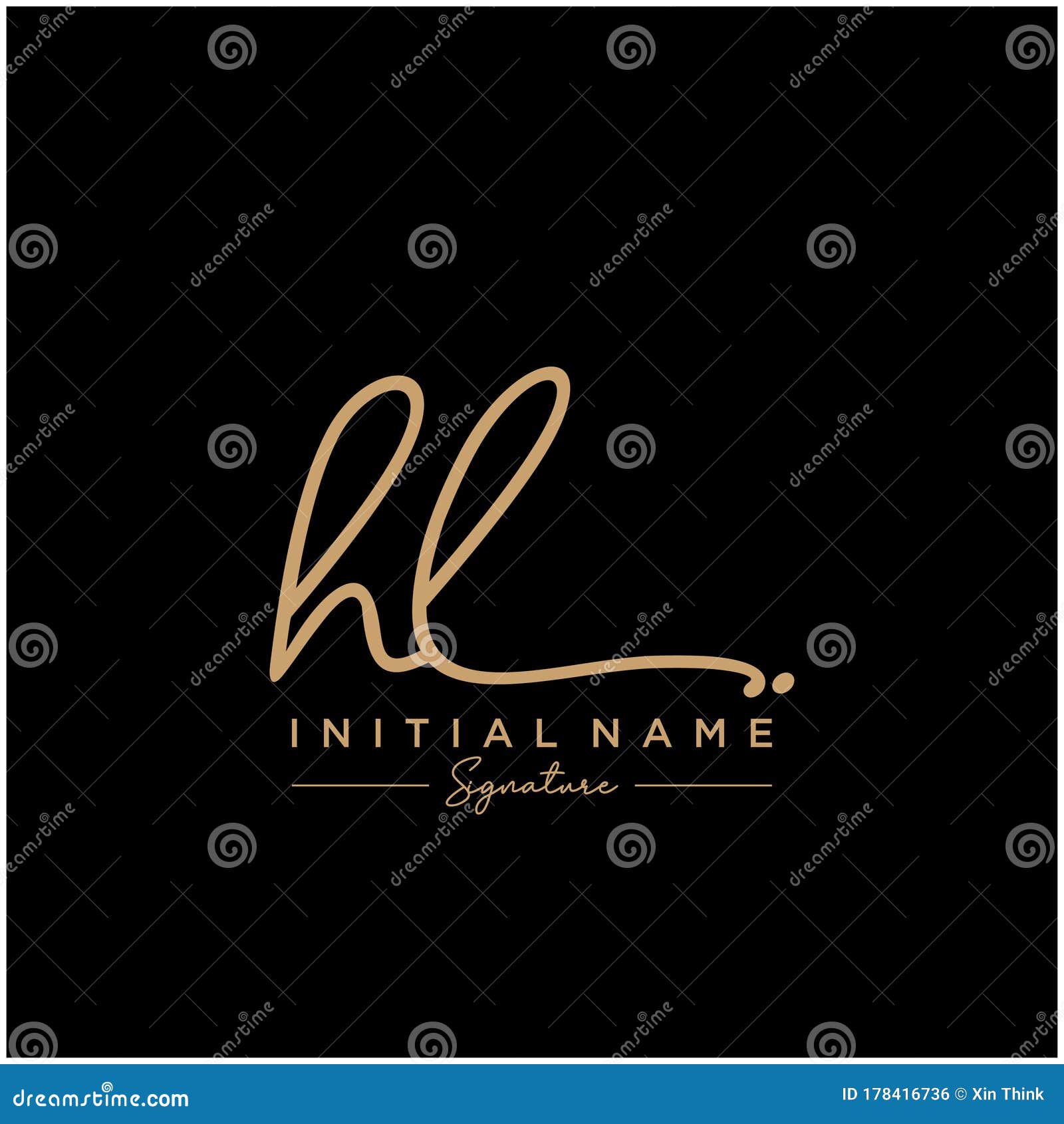 Letter HL Signature Logo Template Vector Stock Vector - Illustration of ...