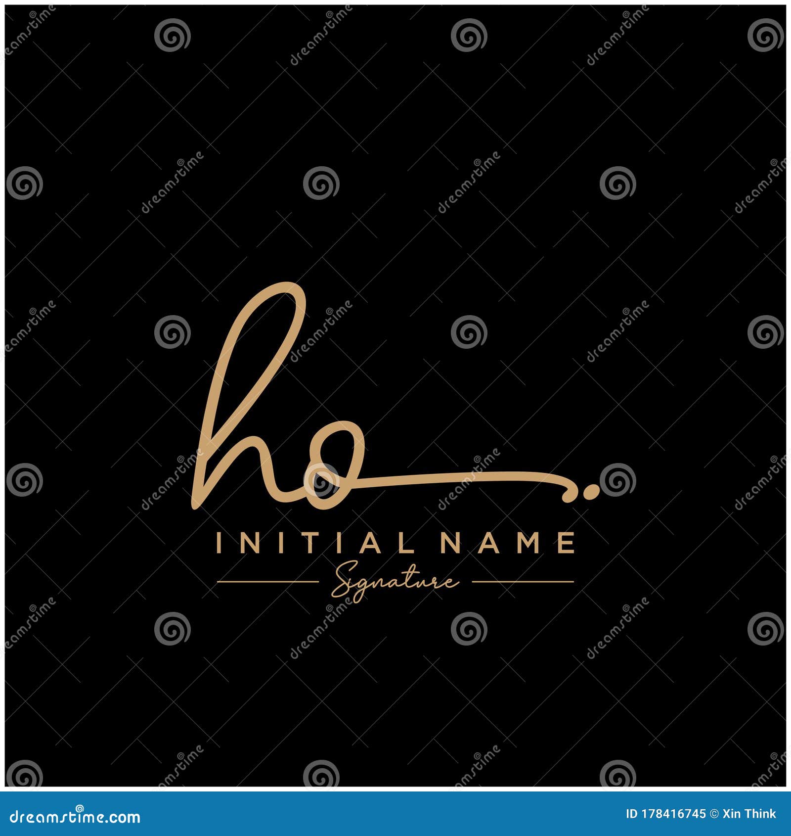 Letter HO Signature Logo Template Vector Stock Vector - Illustration of ...