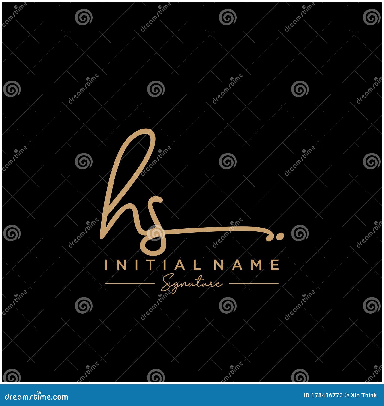 Letter HS Signature Logo Template Vector Stock Vector - Illustration of ...