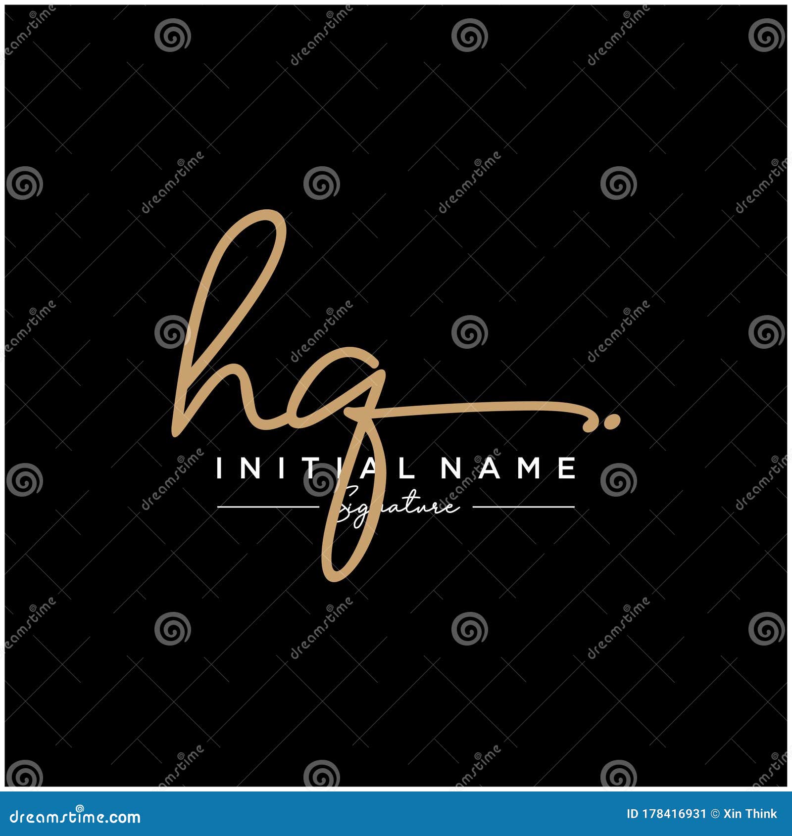 Letter HQ Signature Logo Template Vector Stock Vector - Illustration of ...