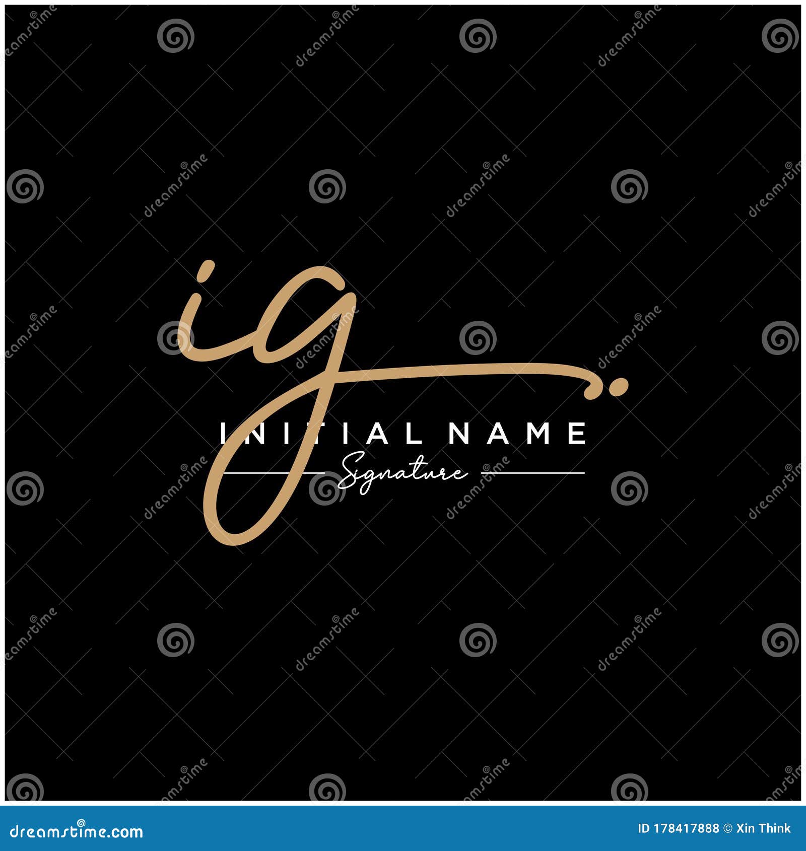 Letter IG Signature Logo Template Vector Stock Vector - Illustration of ...