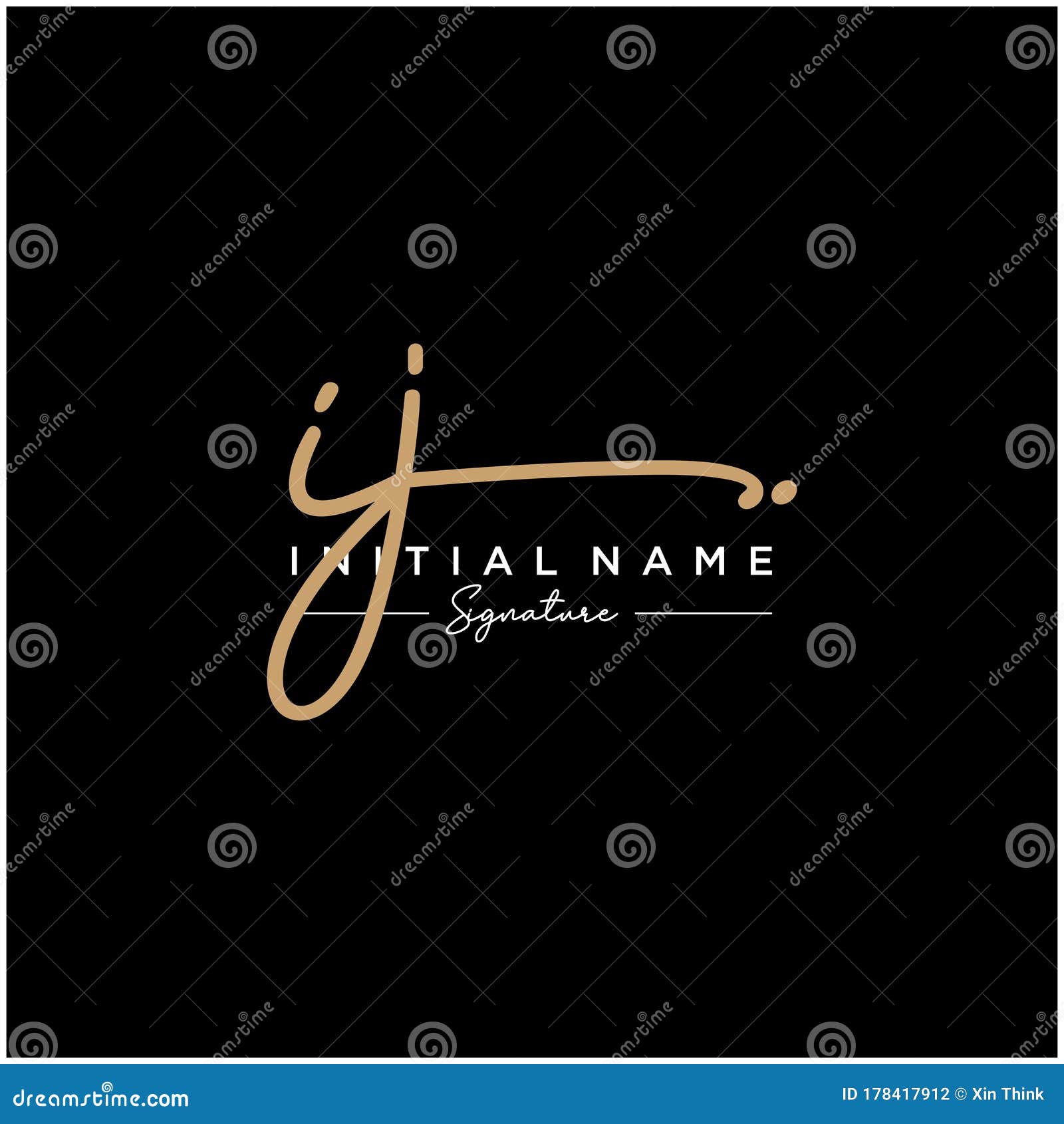 Letter IJ Signature Logo Template Vector Stock Vector - Illustration of ...