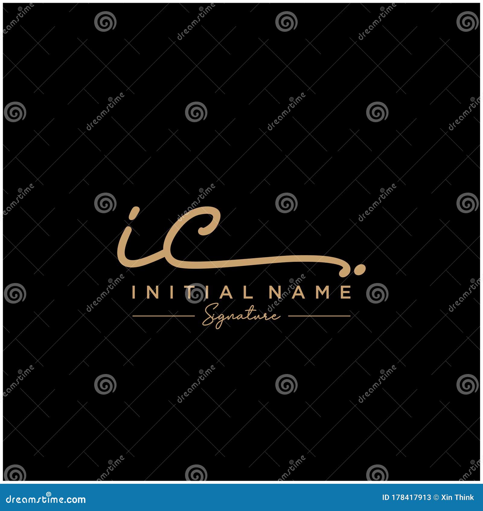 Letter IC Signature Logo Template Vector Stock Vector - Illustration of ...