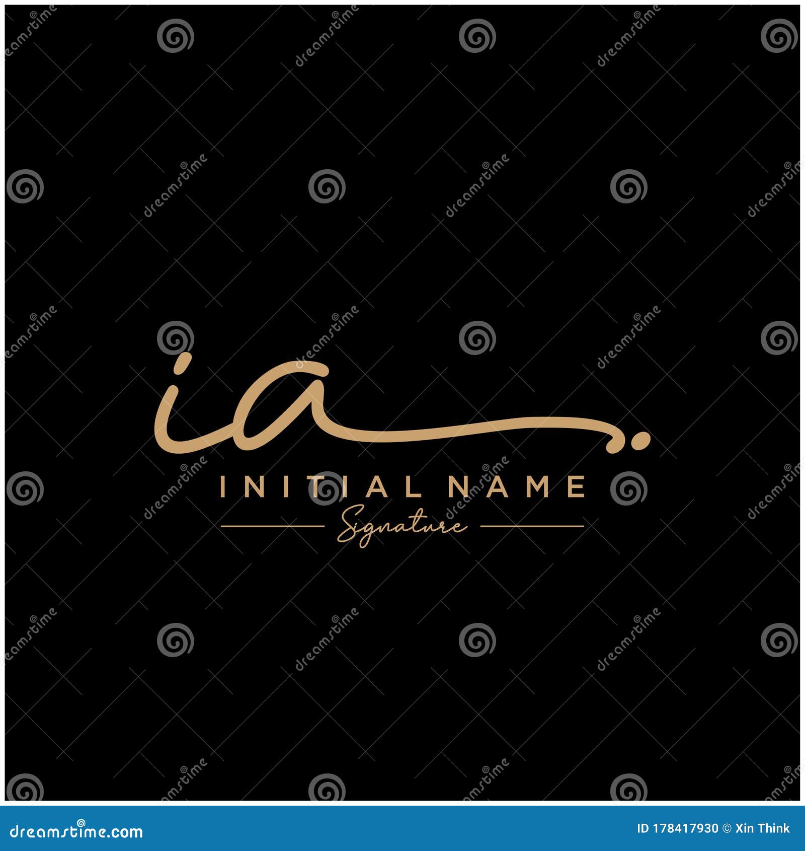 Letter IA Signature Logo Template Vector Stock Vector - Illustration of ...