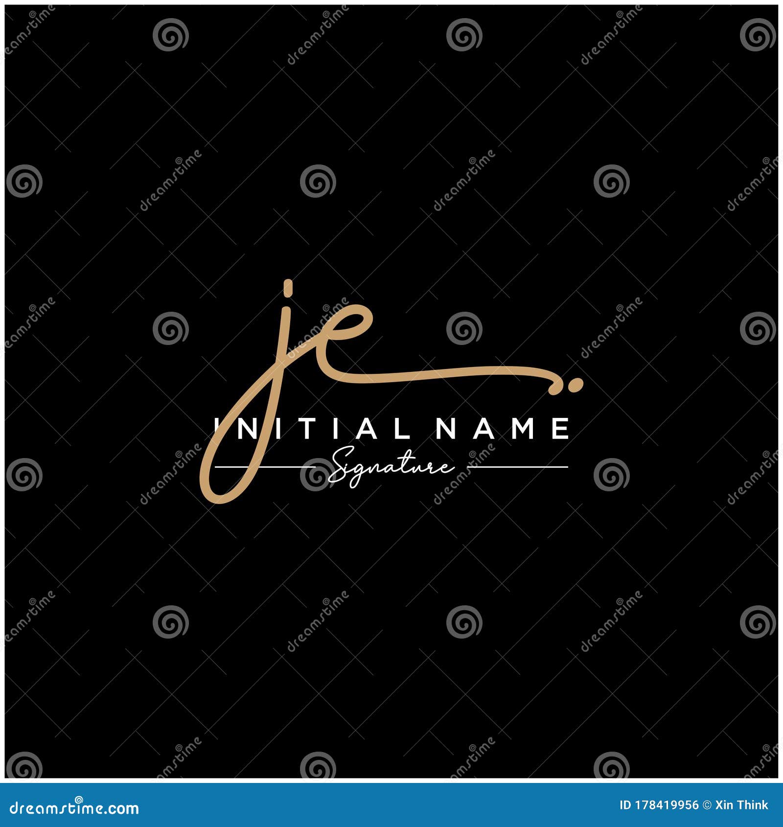 Letter JE Signature Logo Template Vector Stock Vector - Illustration of ...