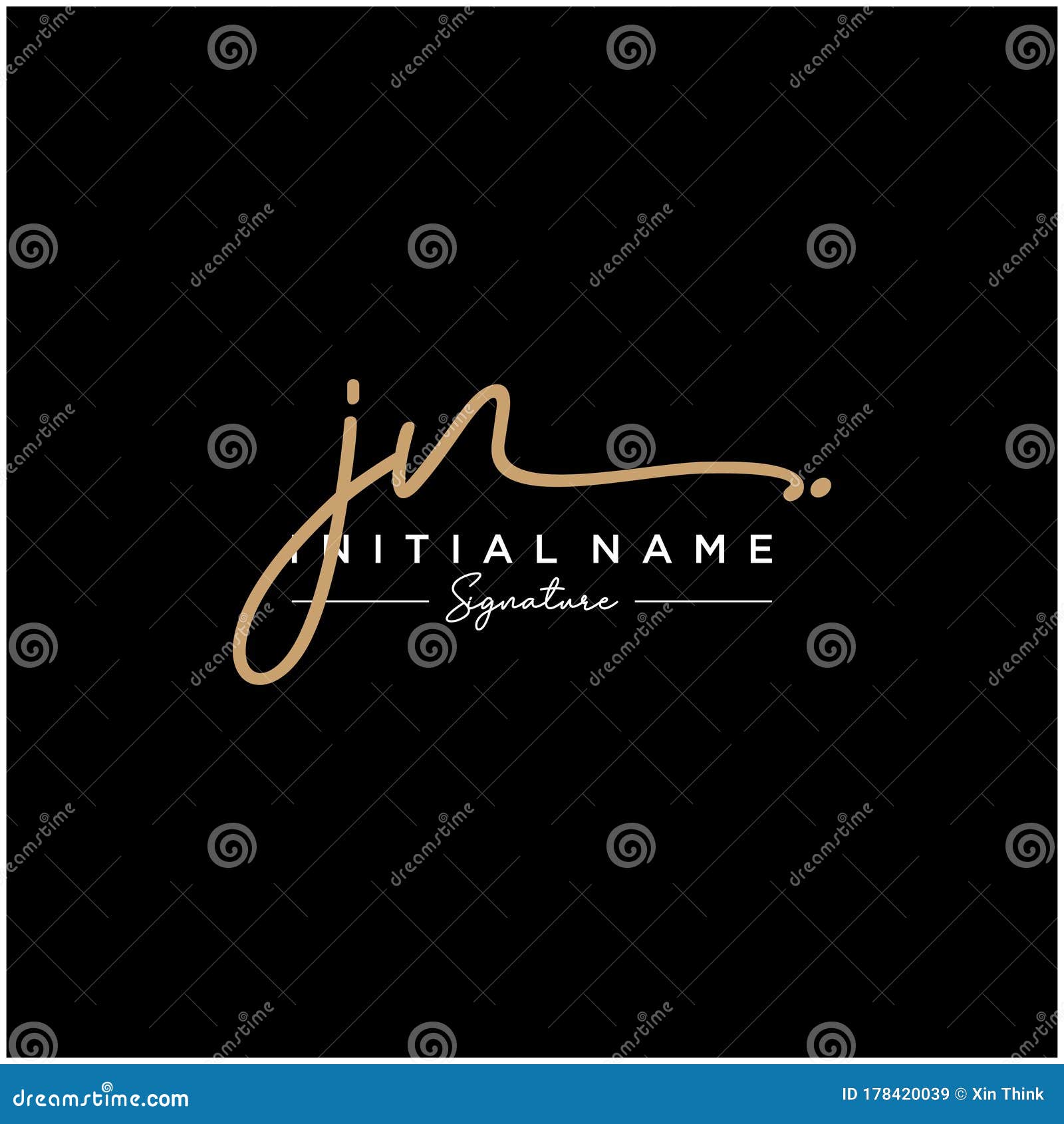 Letter JN Signature Logo Template Vector Stock Vector - Illustration of ...