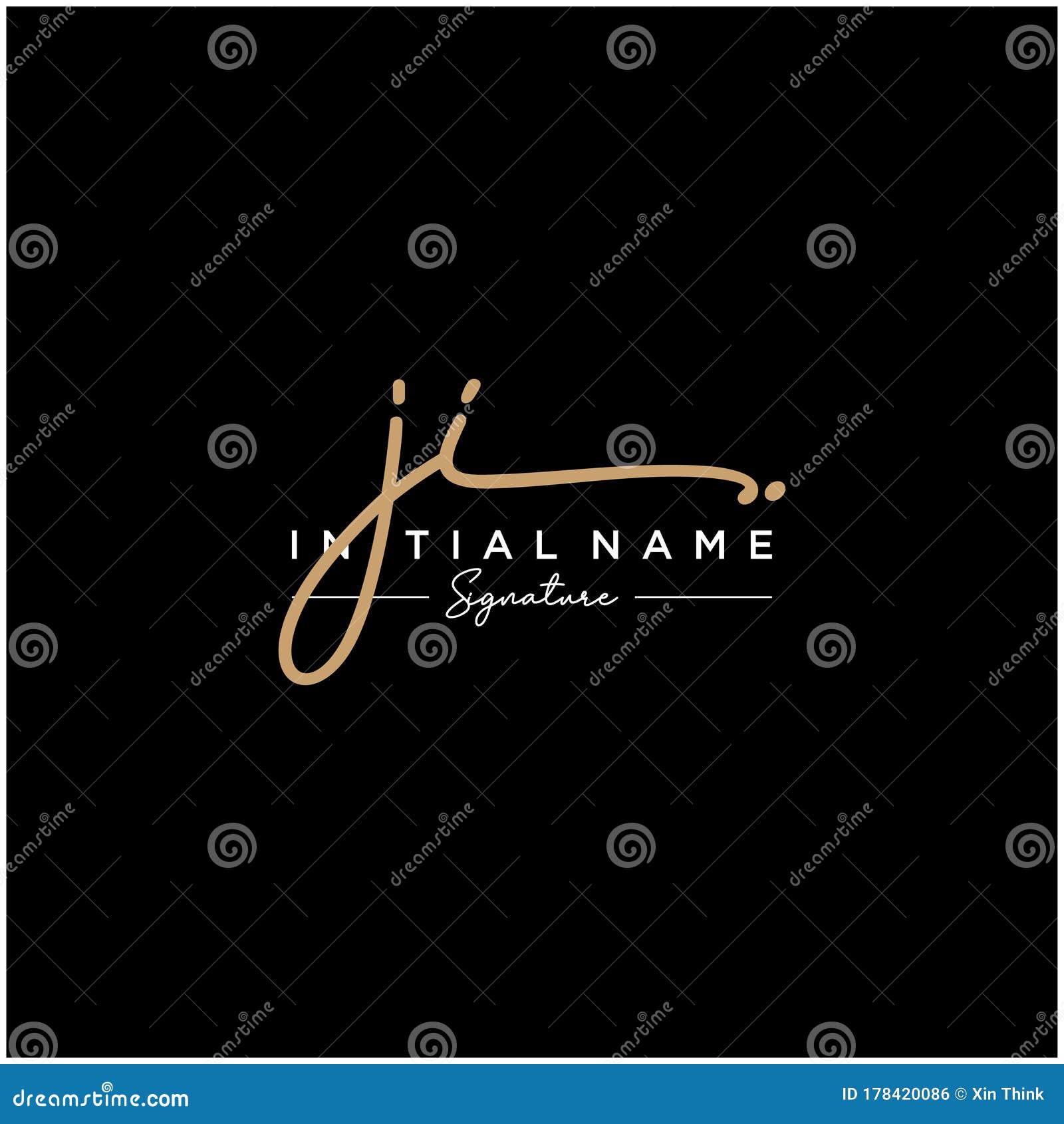 Letter JI Signature Logo Template Vector Stock Vector - Illustration of ...