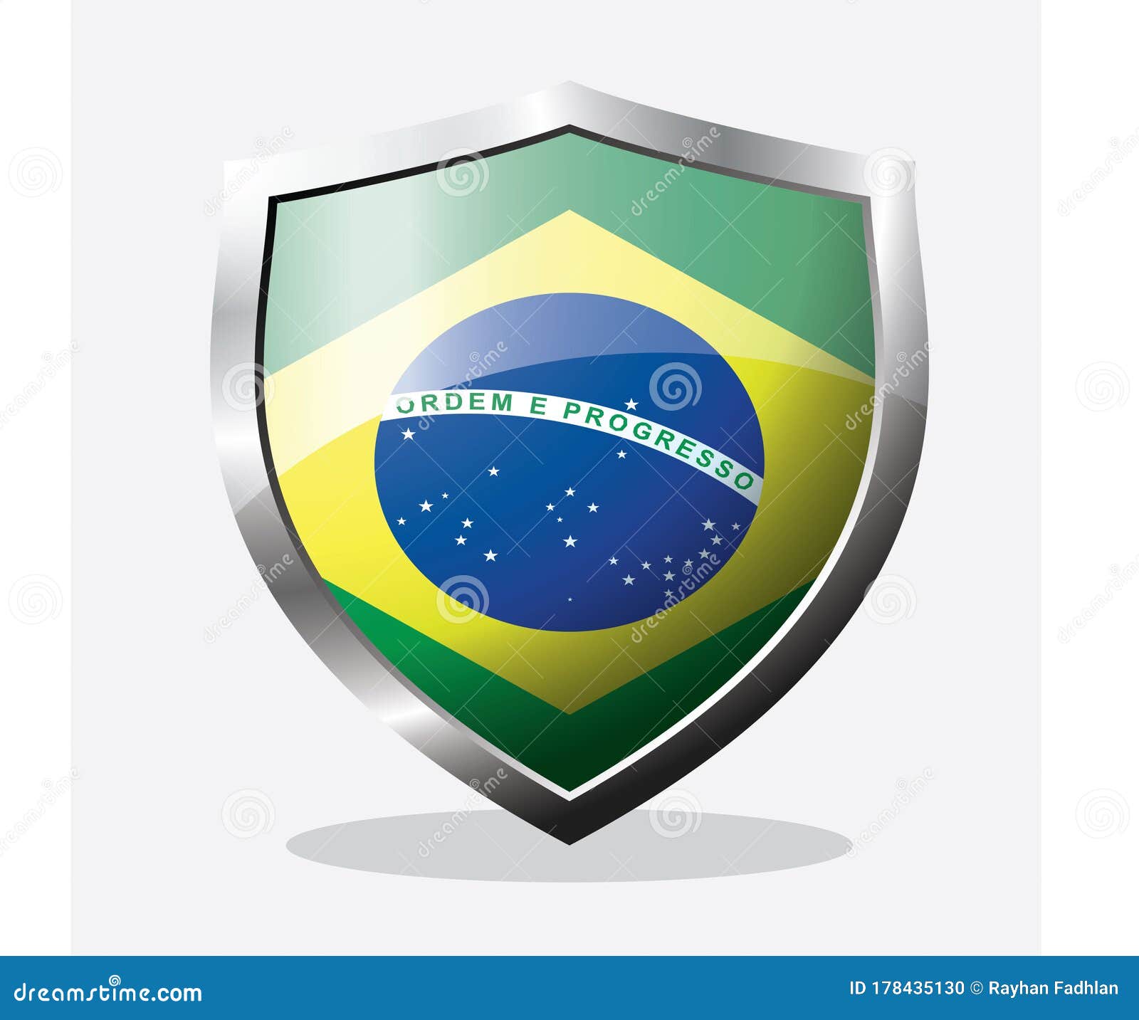 Brazil Country Flag Shield Icon Stock Vector - Illustration of ensign ...