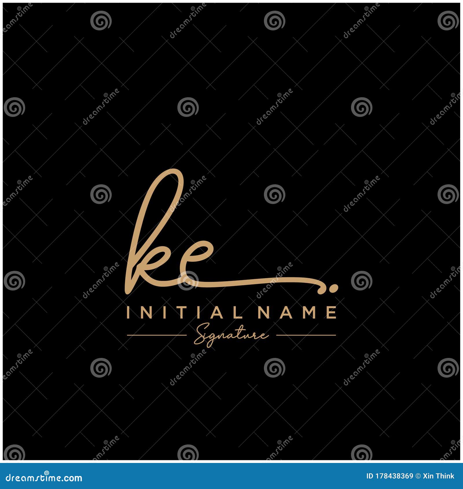 Letter KE Signature Logo Template Vector Stock Vector - Illustration of ...