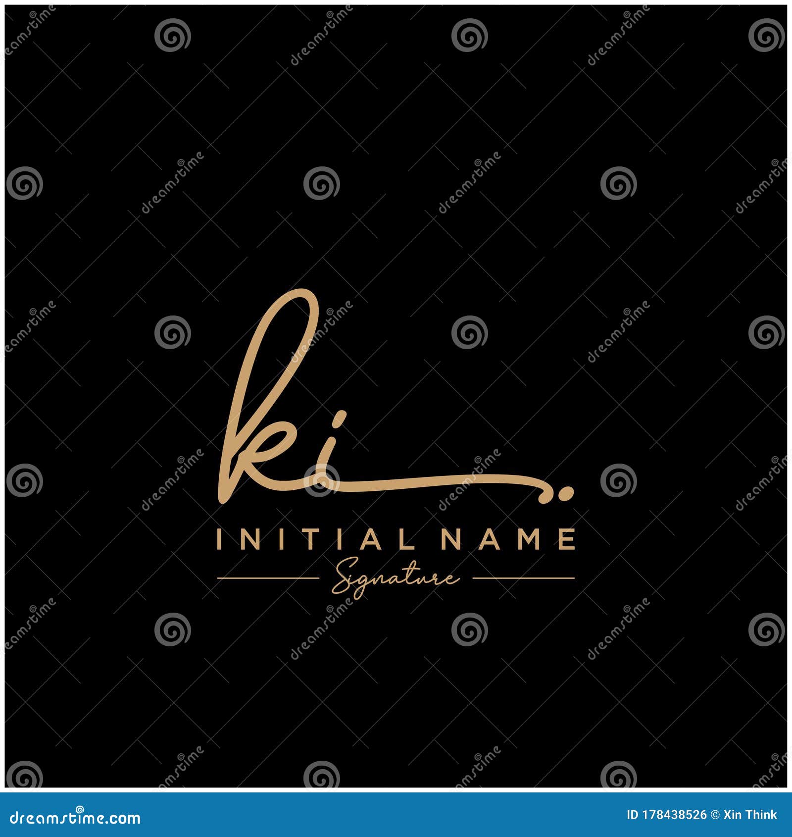 Letter KI Signature Logo Template Vector Stock Vector - Illustration of ...