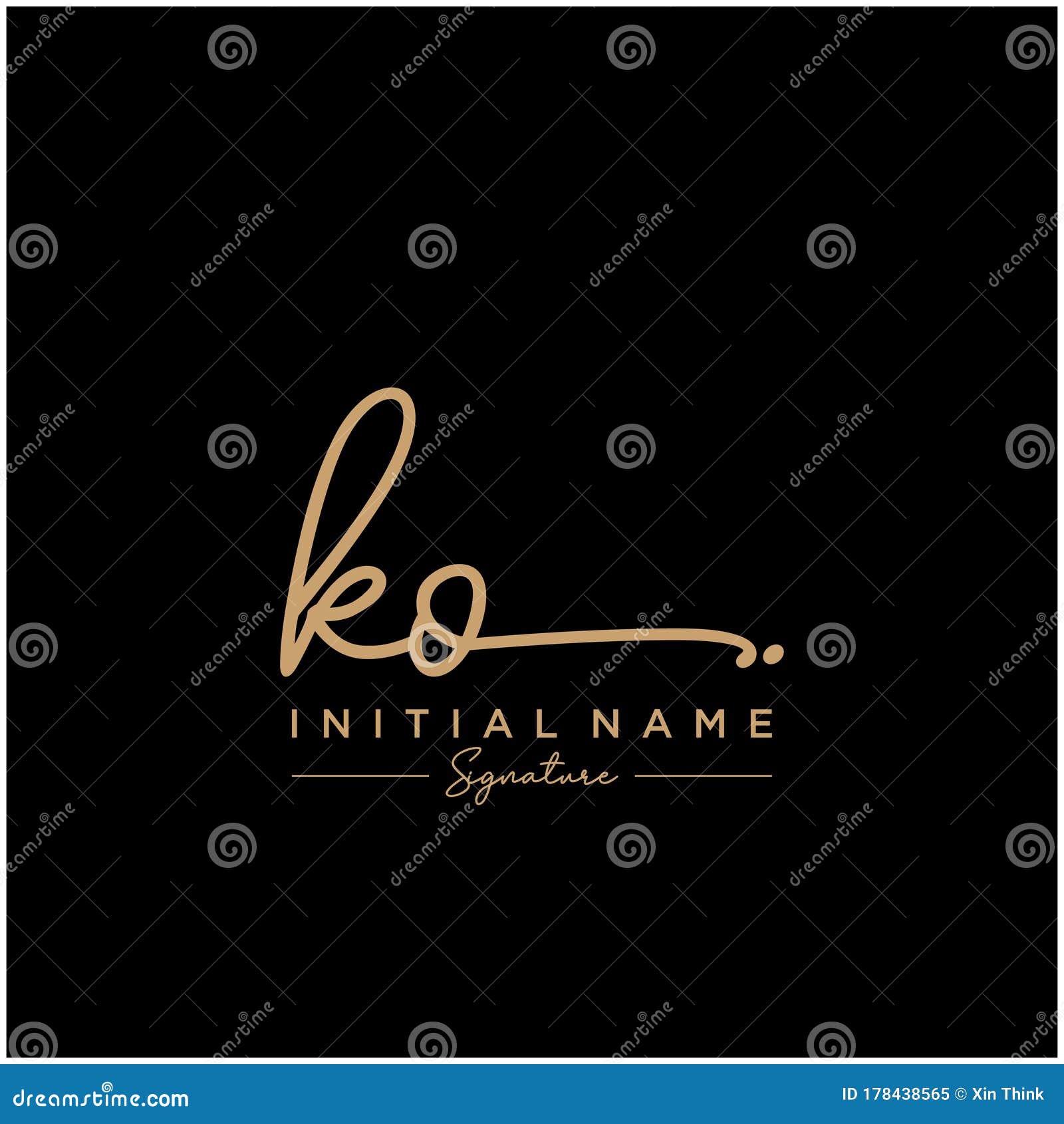 Letter KO Signature Logo Template Vector Stock Vector - Illustration of ...