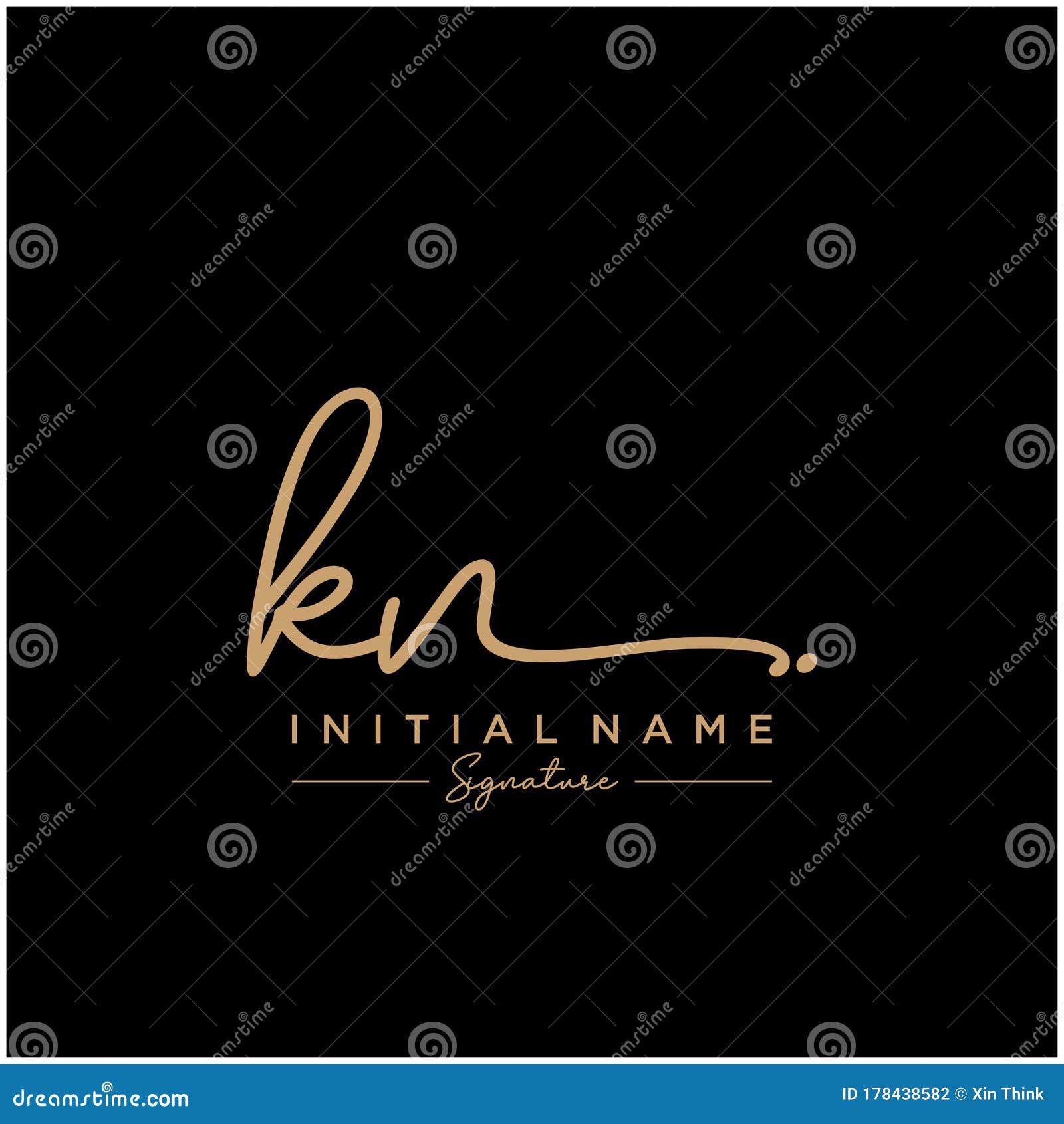 Letter KN Signature Logo Template Vector Stock Vector - Illustration of ...