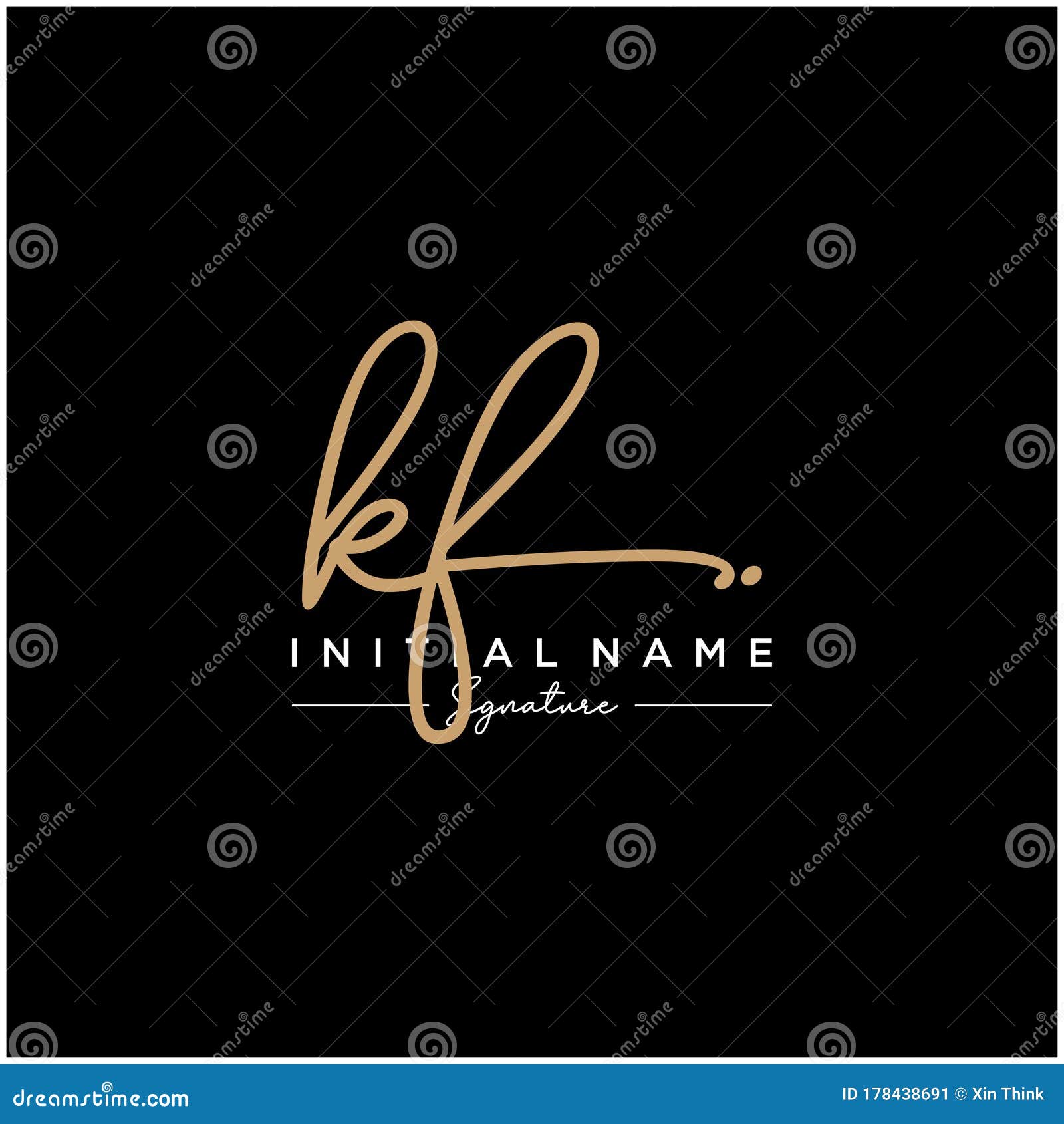 Letter KF Signature Logo Template Vector Stock Vector - Illustration of ...