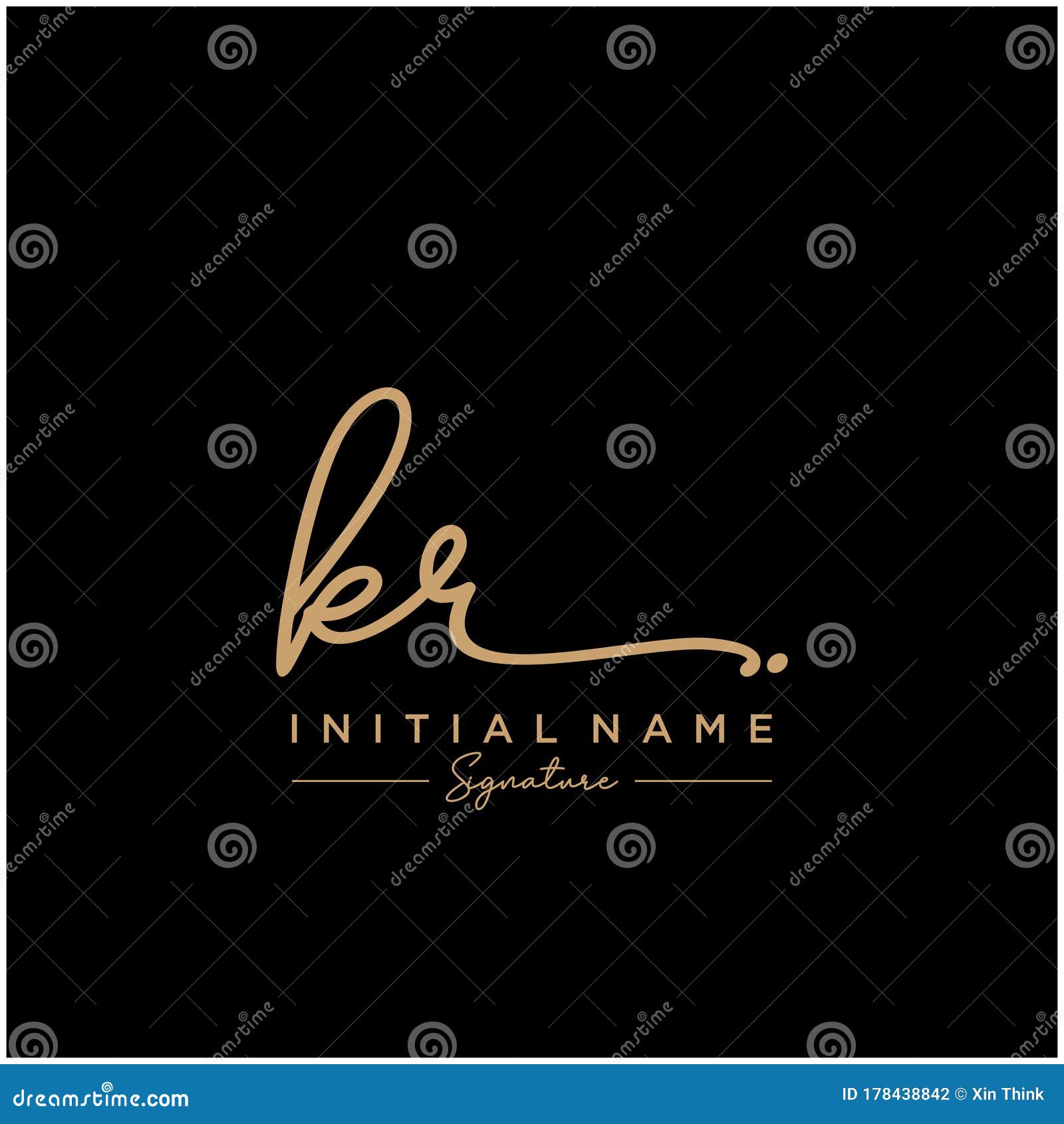 Letter KR Signature Logo Template Vector Stock Vector - Illustration of ...