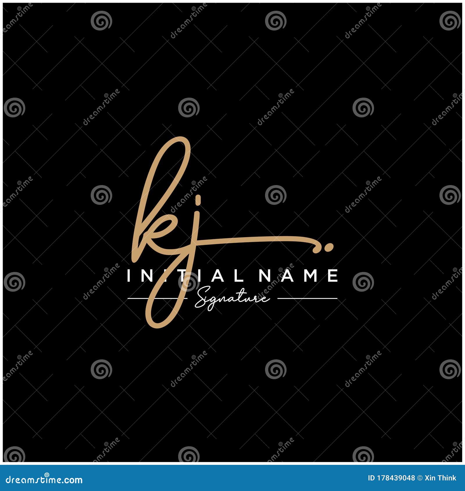 Letter KJ Signature Logo Template Vector Stock Vector - Illustration of ...