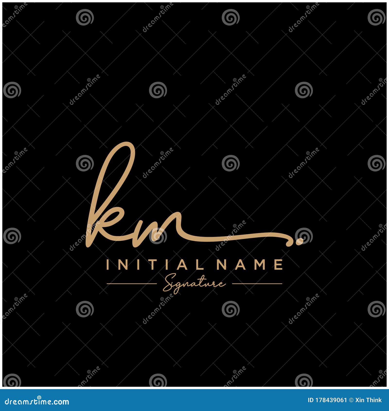 Letter KM Signature Logo Template Vector Stock Vector - Illustration of ...
