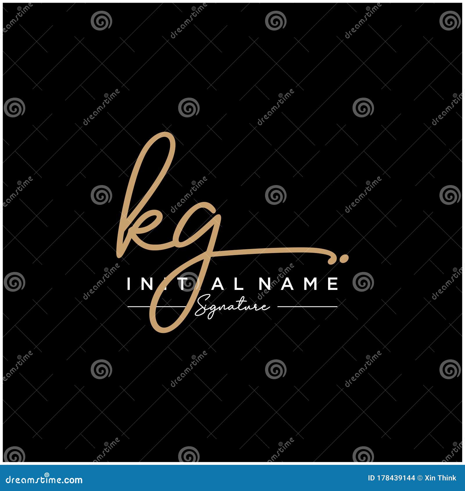 Letter KG Signature Logo Template Vector Stock Illustration ...