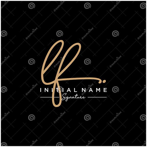 Letter LF Signature Logo Template Vector Stock Illustration ...