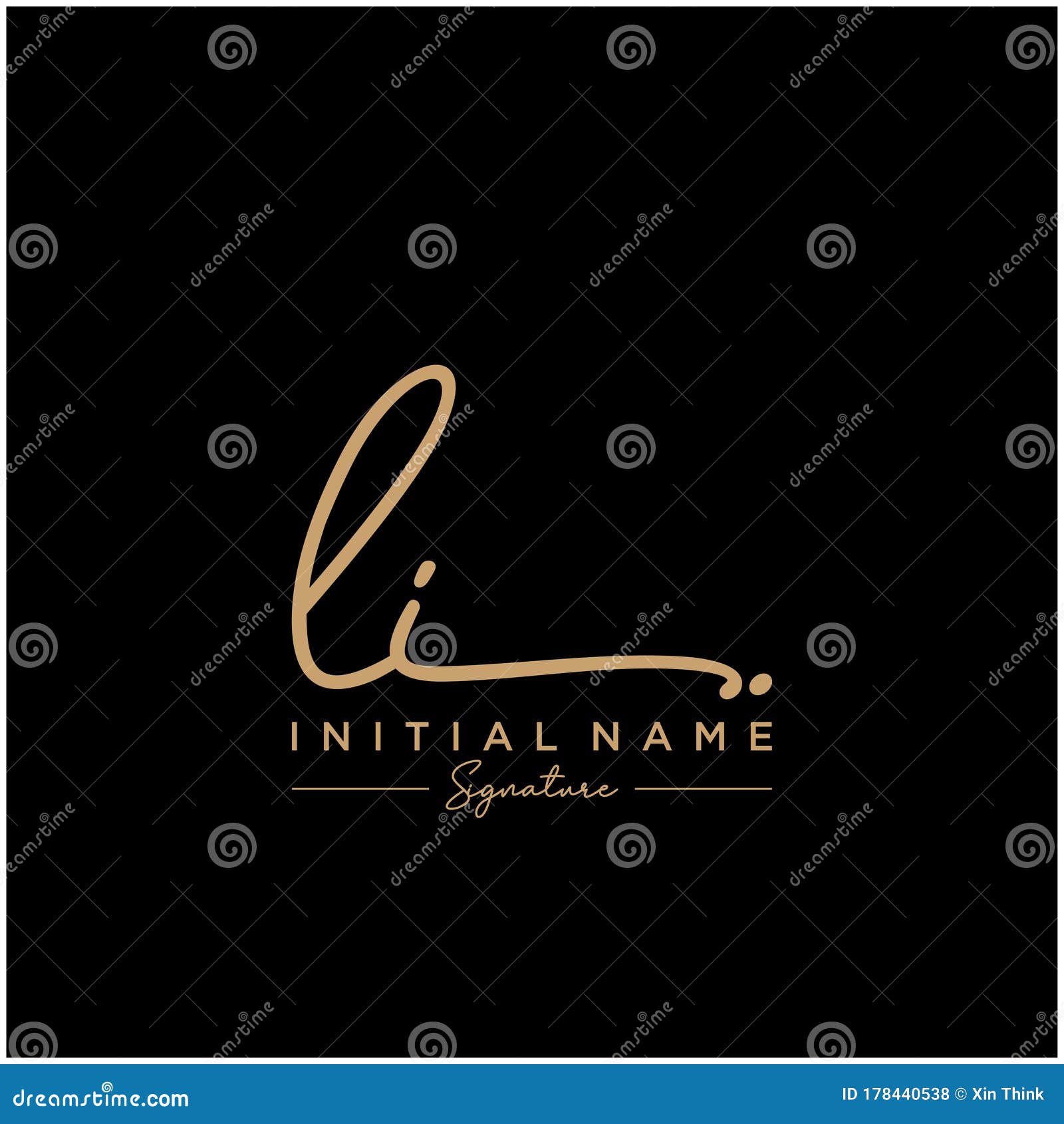 Letter LI Signature Logo Template Vector Stock Illustration ...