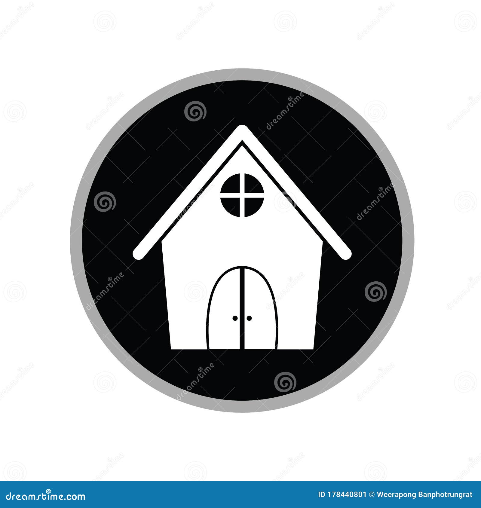 Small House Symbol with Happiness Stock Vector - Illustration of ...