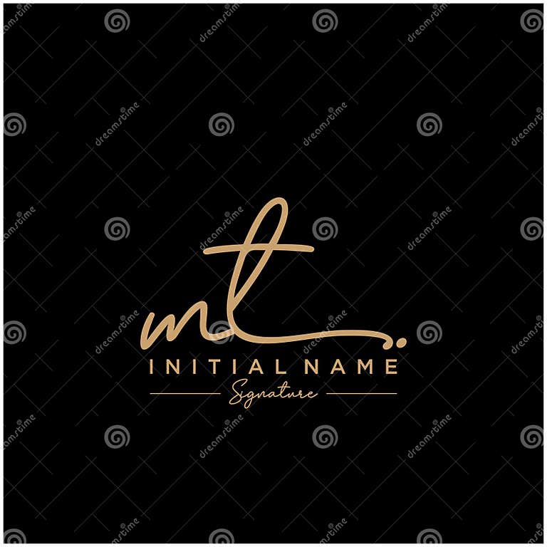 Letter MT Signature Logo Template Vector Stock Vector - Illustration of ...