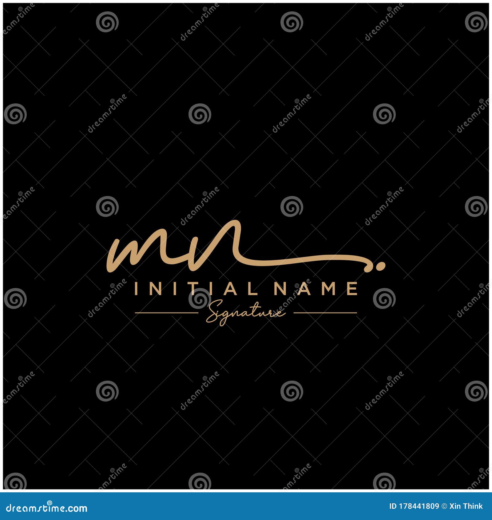 Letter MN Signature Logo Template Vector Stock Vector - Illustration of ...