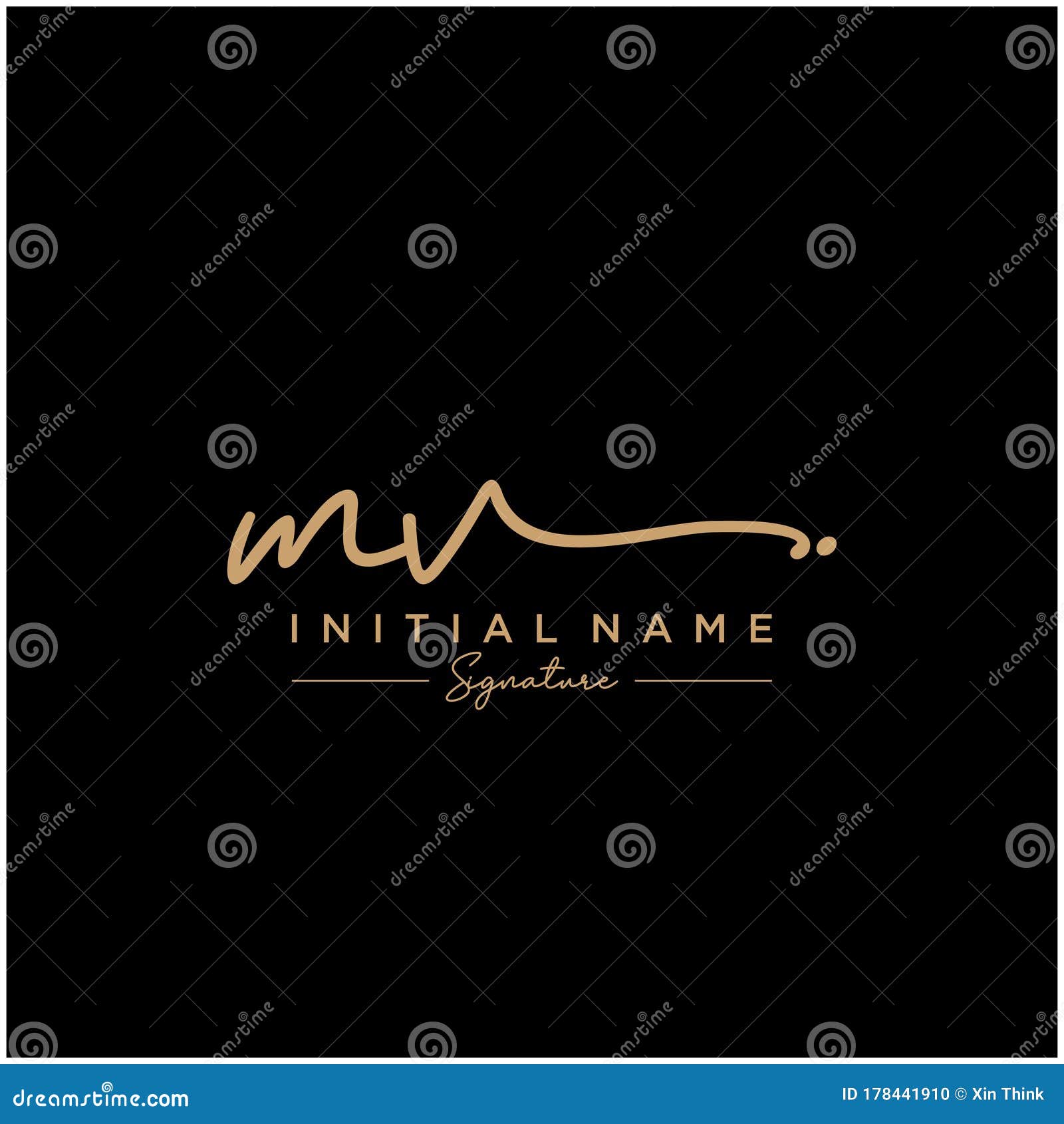 Letter MV Signature Logo Template Vector Stock Vector - Illustration of ...