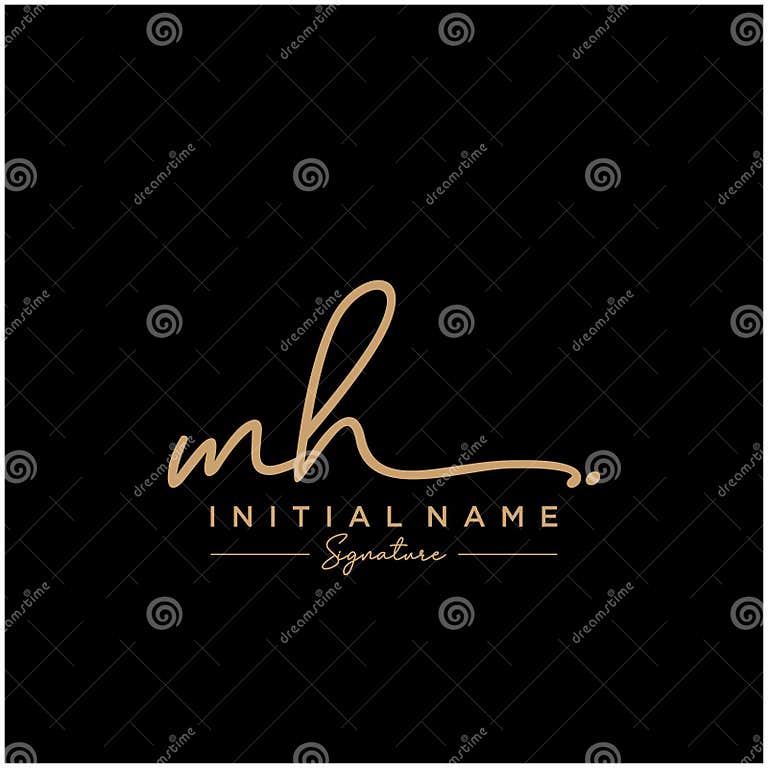 Letter MH Signature Logo Template Vector Stock Illustration ...