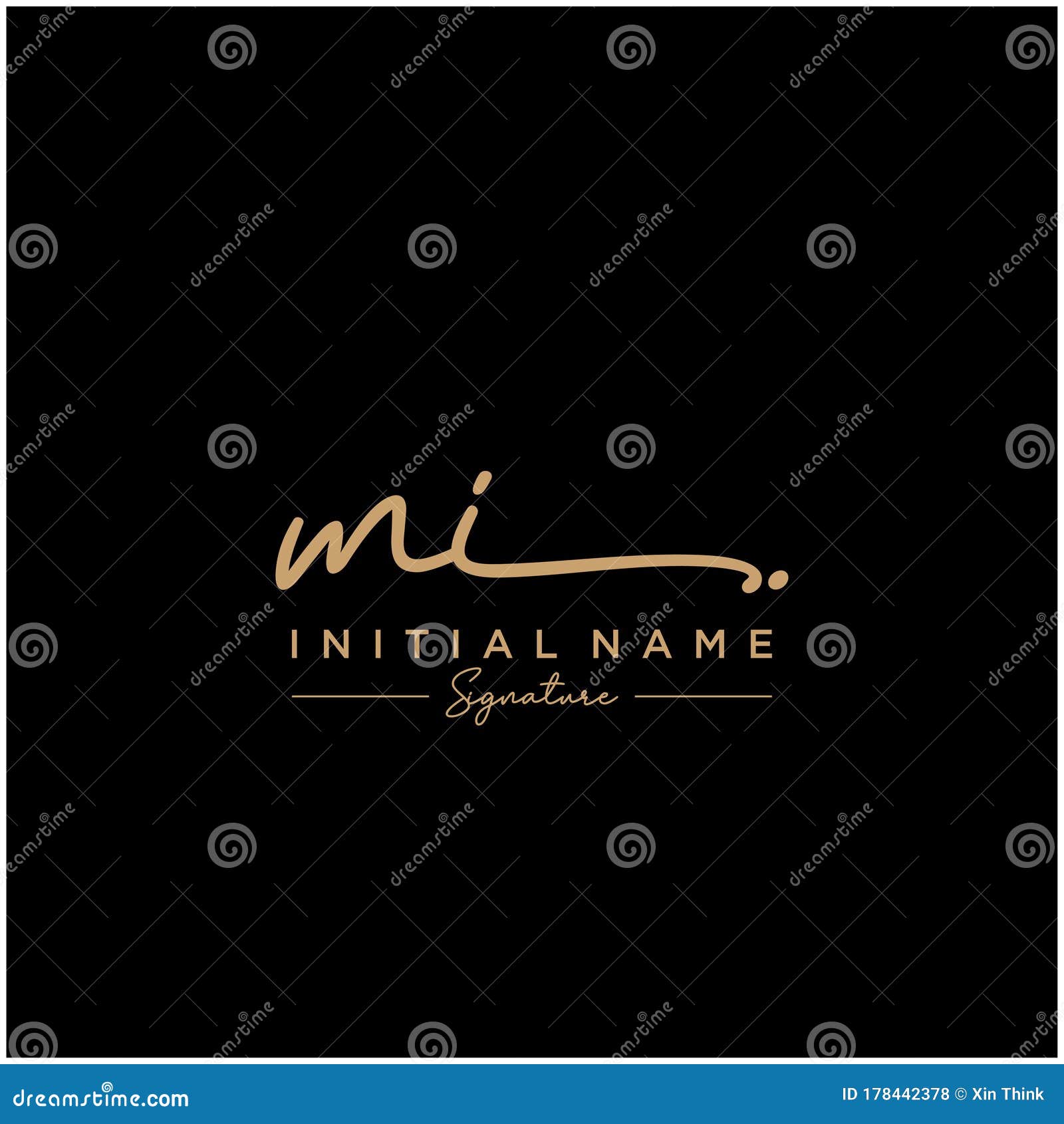 Letter MI Signature Logo Template Vector Stock Illustration ...