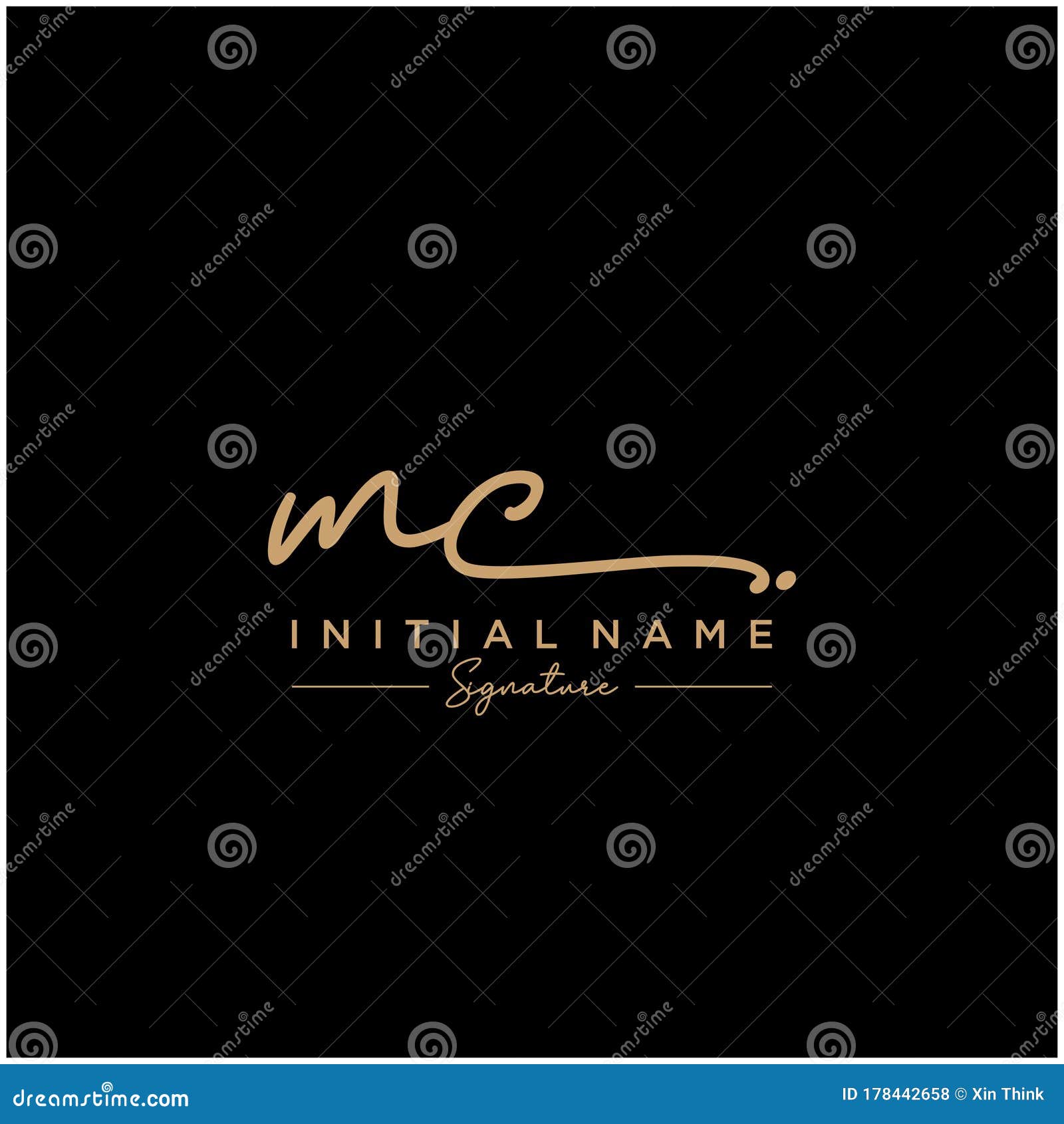 Letter MC Signature Logo Template Vector Stock Illustration ...