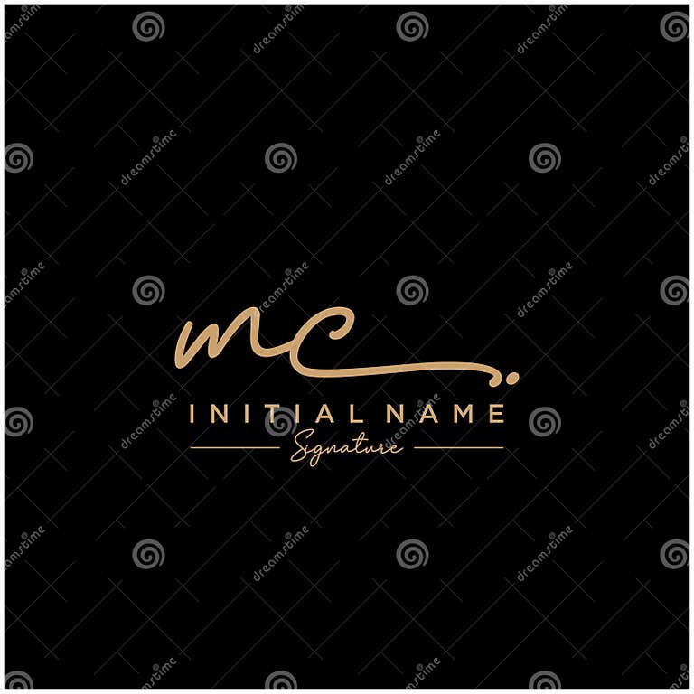Letter MC Signature Logo Template Vector Stock Illustration ...