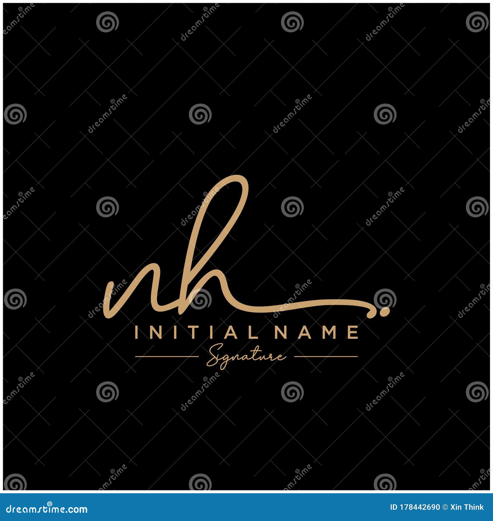 Letter NH Signature Logo Template Vector Stock Vector - Illustration of ...
