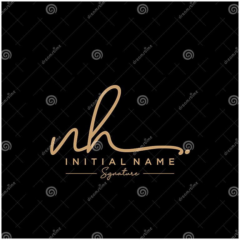 Letter NH Signature Logo Template Vector Stock Vector - Illustration of ...