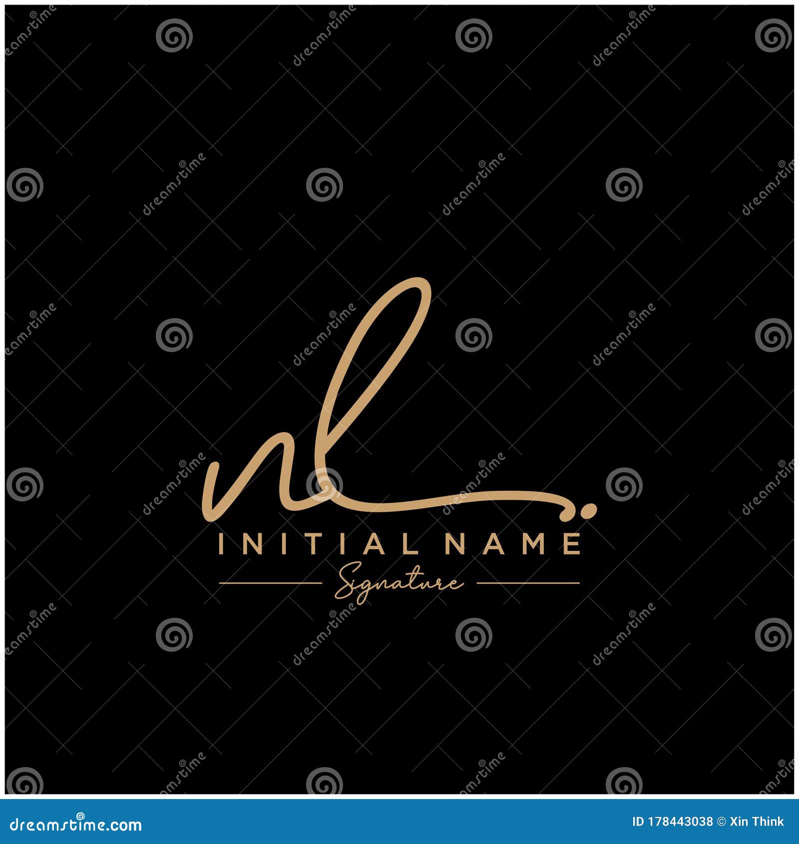 Letter NL Signature Logo Template Vector Stock Vector - Illustration of ...
