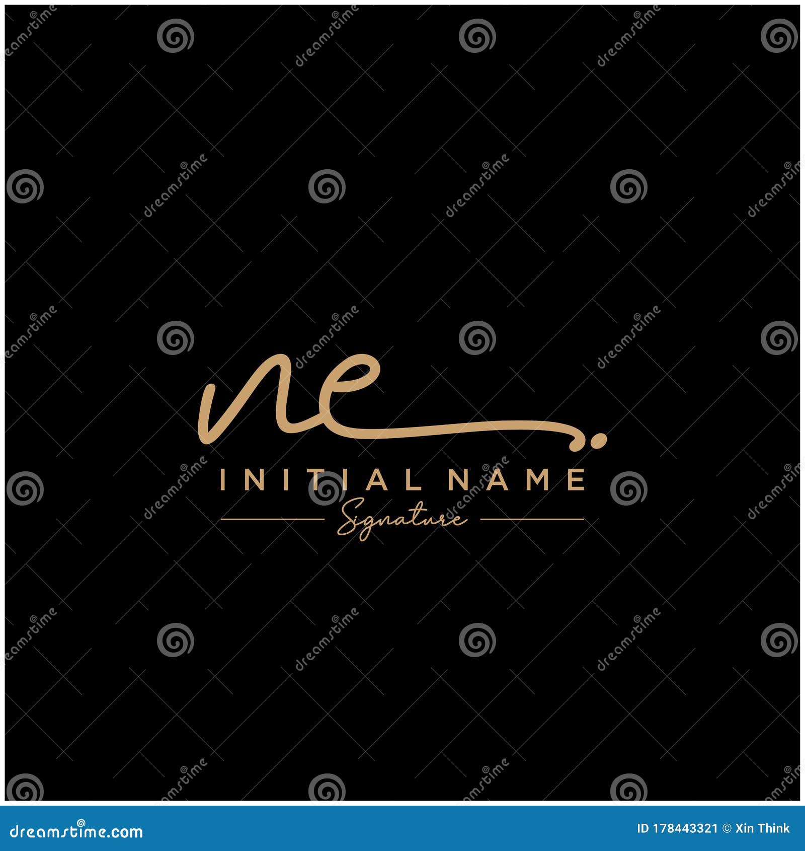 Letter NE Signature Logo Template Vector Stock Vector - Illustration of ...