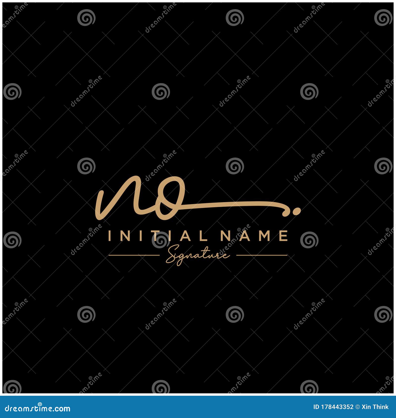 Letter NO Signature Logo Template Vector Stock Vector - Illustration of ...