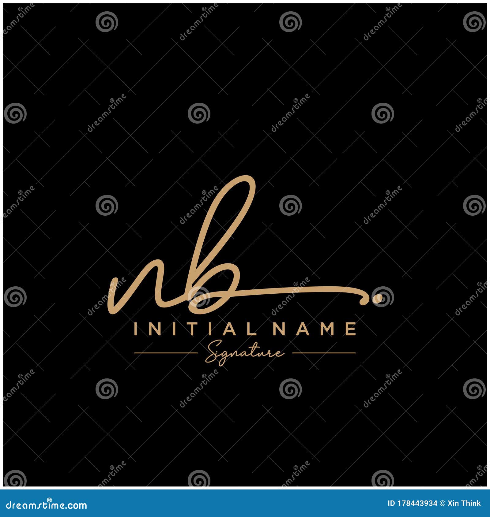 Letter NB Signature Logo Template Vector Stock Illustration ...