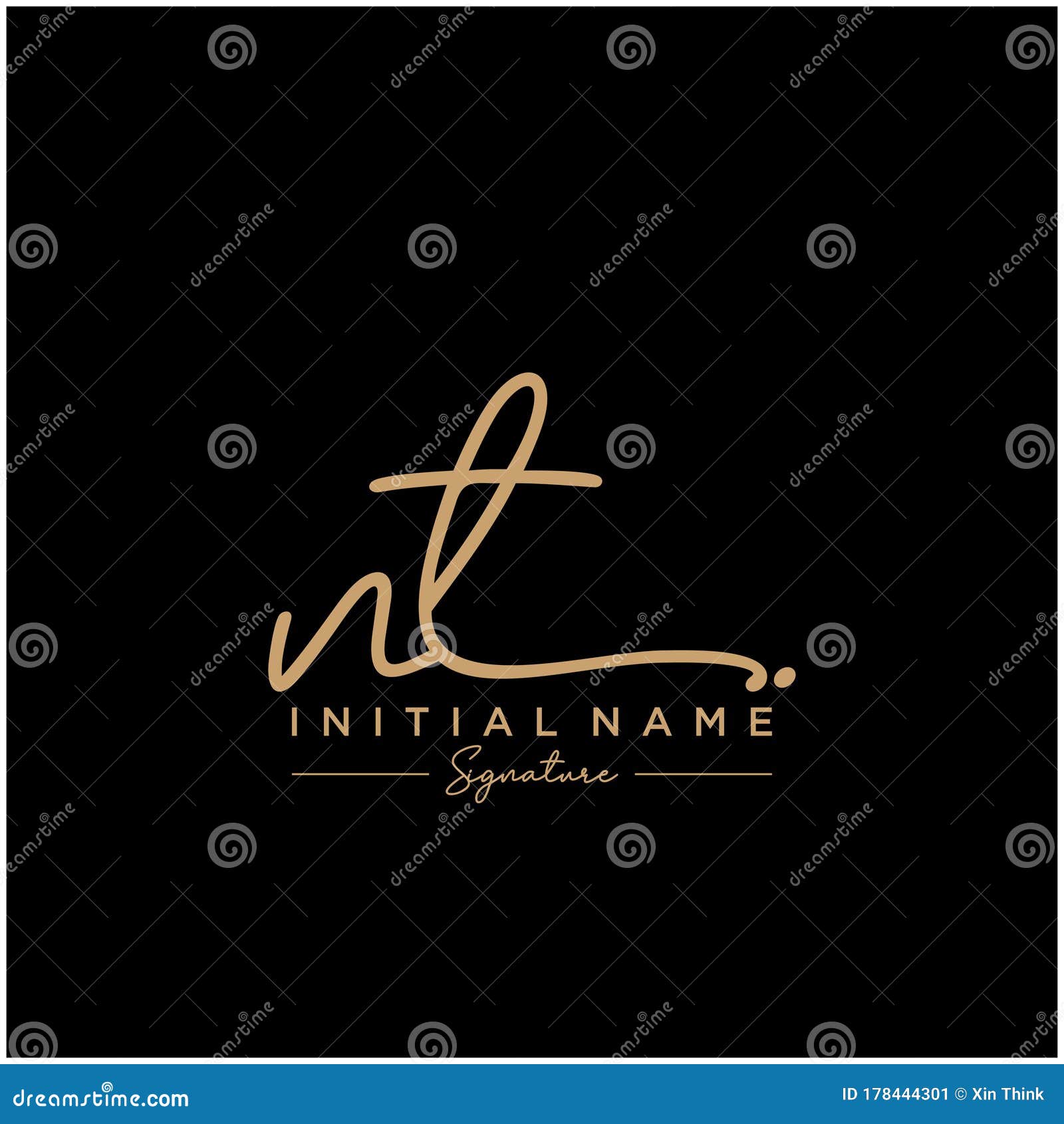 Letter NT Signature Logo Template Vector Stock Vector - Illustration of ...