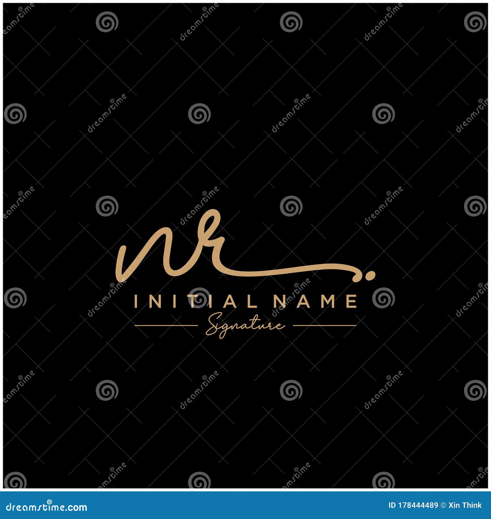 Letter NR Signature Logo Template Vector Stock Illustration ...