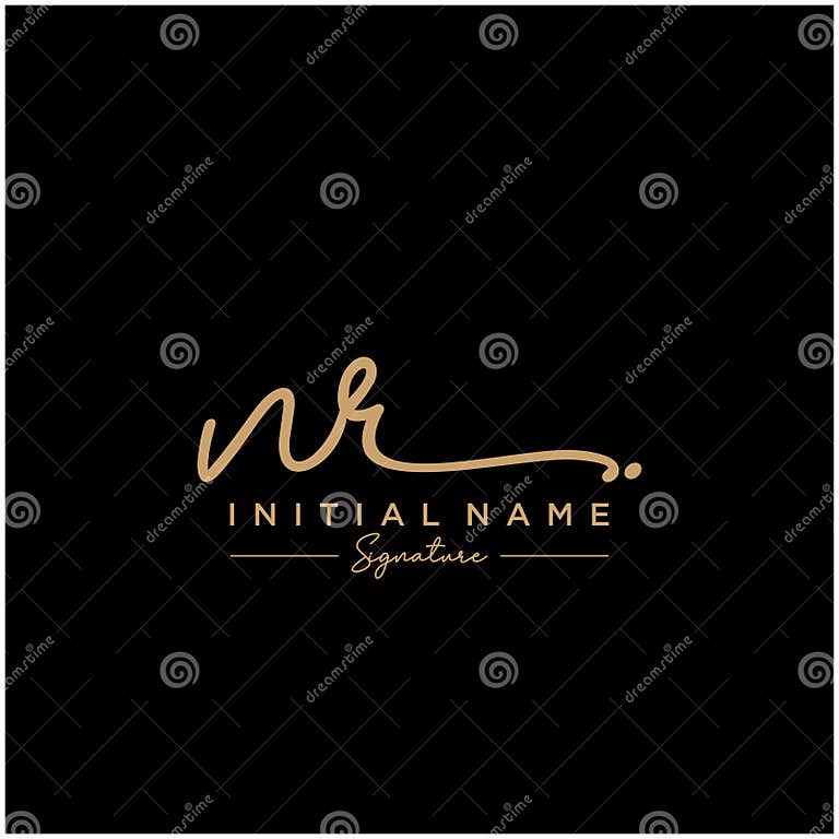 Letter NR Signature Logo Template Vector Stock Illustration ...