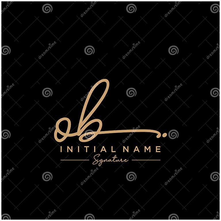 Letter OB Signature Logo Template Vector Stock Illustration ...