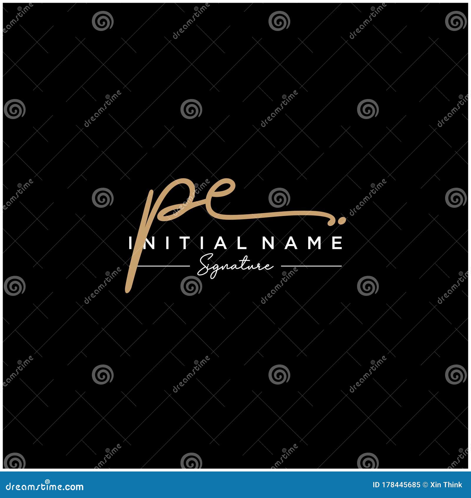 Letter PE Signature Logo Template Vector Stock Vector - Illustration of ...