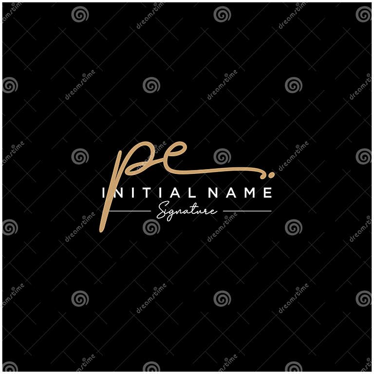 Letter PE Signature Logo Template Vector Stock Vector - Illustration of ...