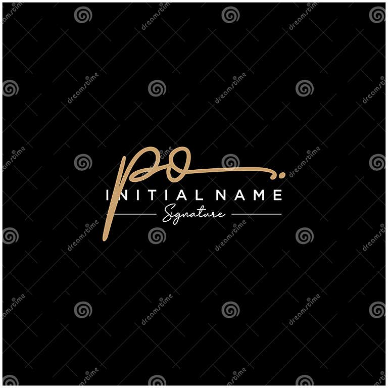 Letter PO Signature Logo Template Vector Stock Vector - Illustration of ...